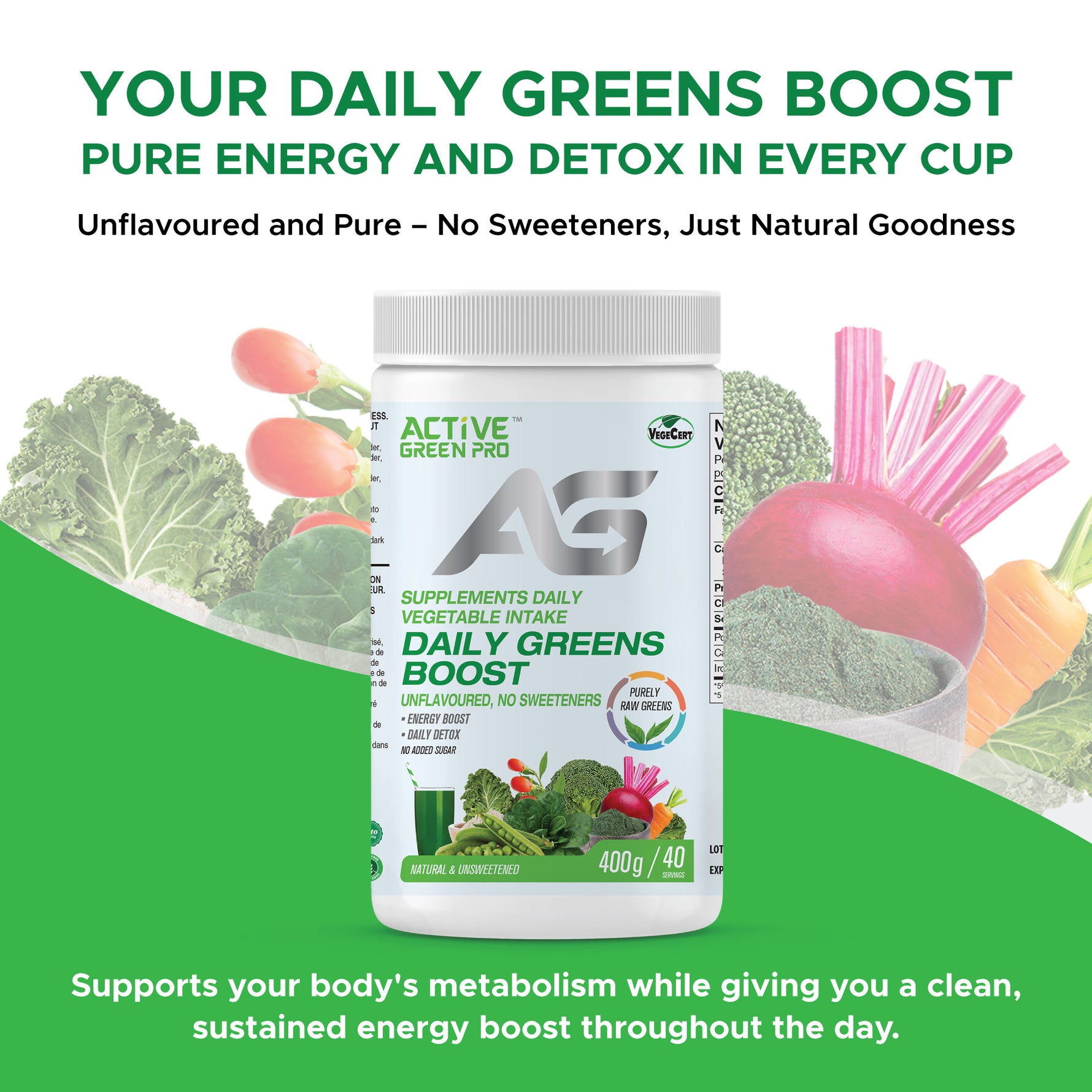 Daily Green Boost - Greens Powder: EASY TO MIX | Active Green Pro