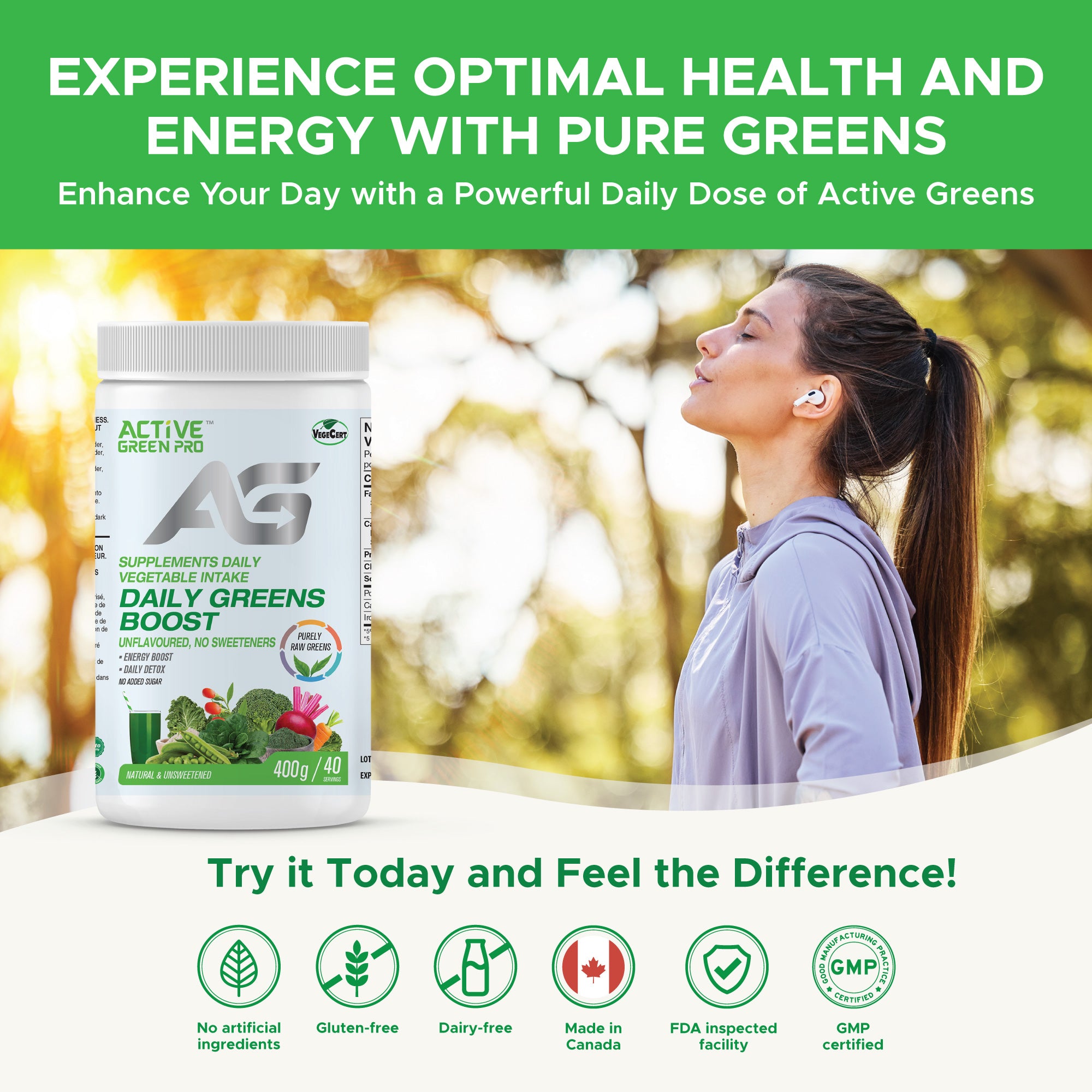 Daily Green Boost - Greens Powder: EASY TO MIX | Active Green Pro
